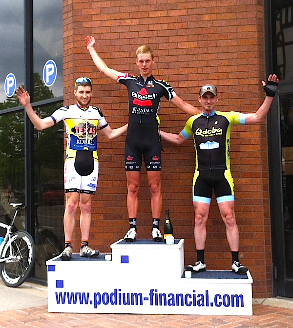 RJ Stuart on the box at the Urbana Grand Prix – Texas Roadhouse Cycling ...